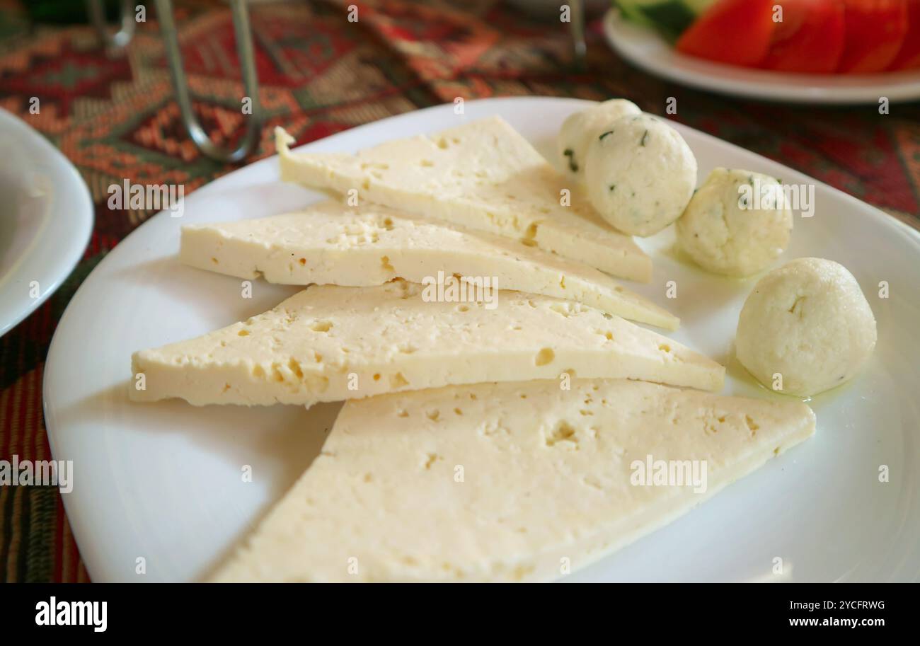 Plate of Armenian Lori Cheese, a Semi-soft Cheese made from Brined Cow ...