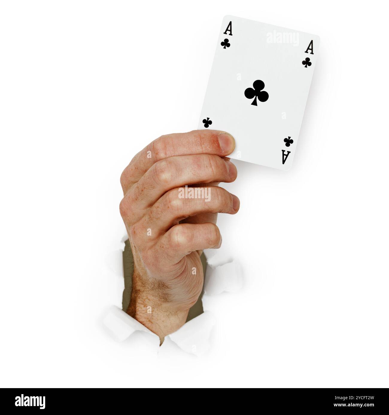 Card ace in hand Stock Photo - Alamy
