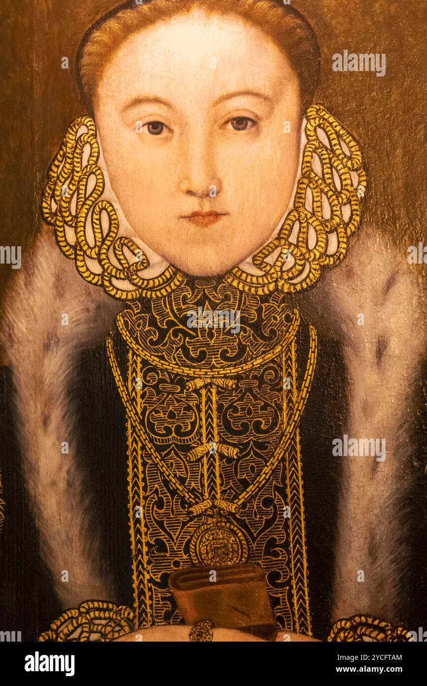 England, Kent, Hever, Hever Castle, Portrait of Queen Elizabeth 1 dated ...