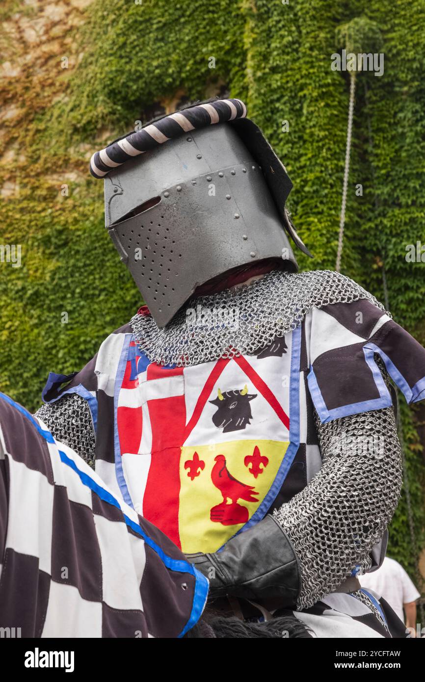 England, Kent, Hever, Hever Castle, Colourful Knight in Armour on ...