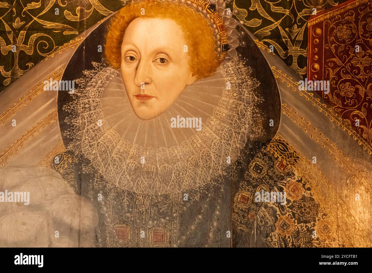 England, Kent, Hever, Hever Castle, Portrait of Queen Elizabeth 1 dated ...