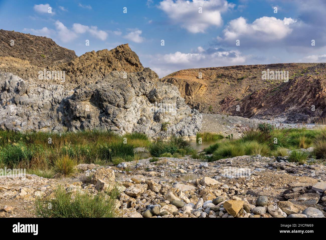 Beautiful wadi landscape in Oman, UAE Stock Photo - Alamy