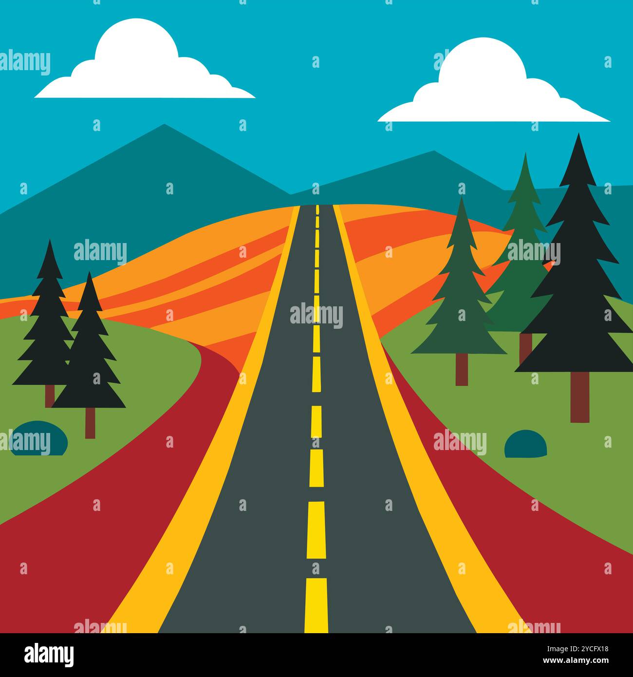Abstract vector illustration of winding curve road infographic concept ...