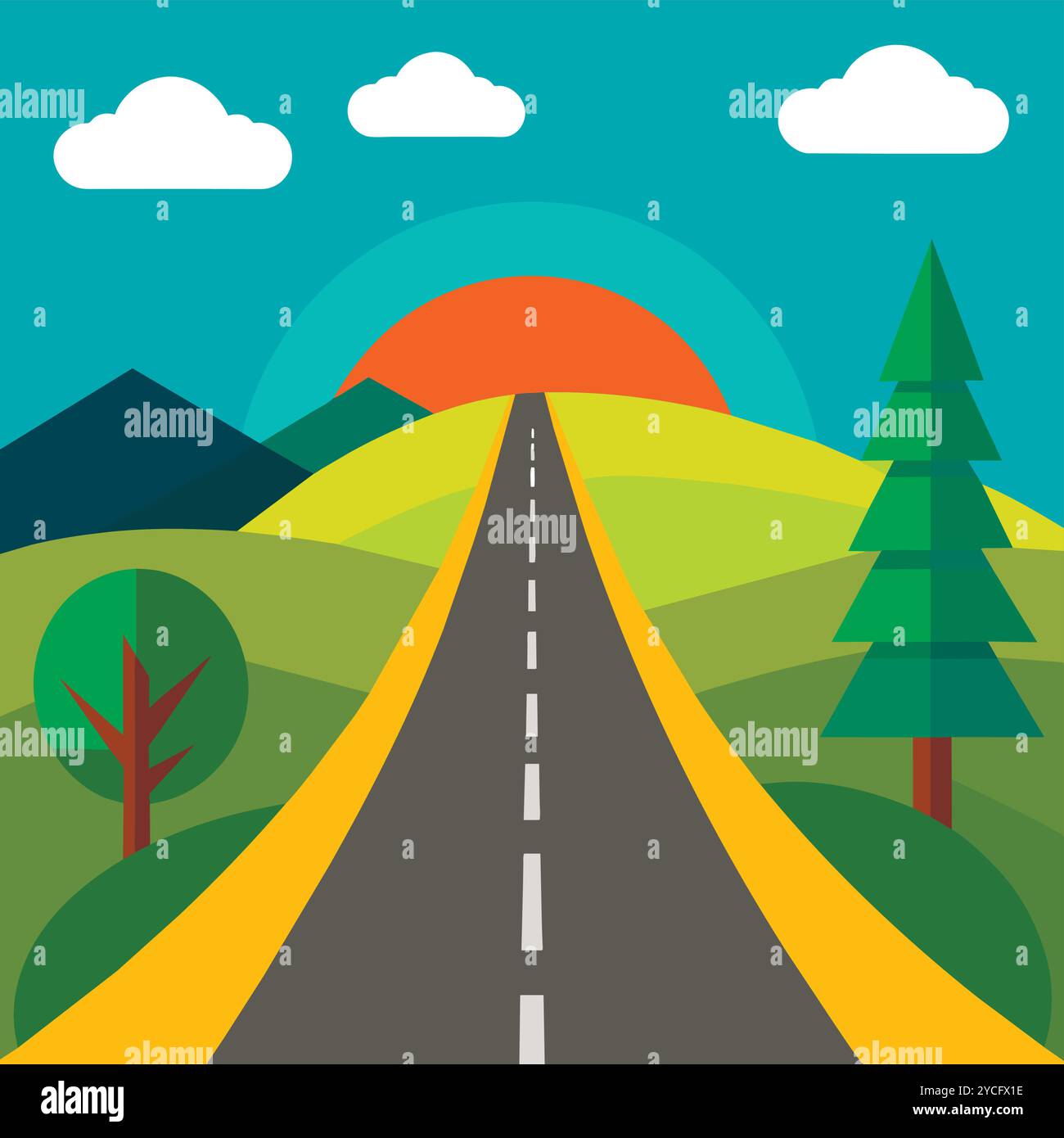 Abstract vector illustration of winding curve road infographic concept ...