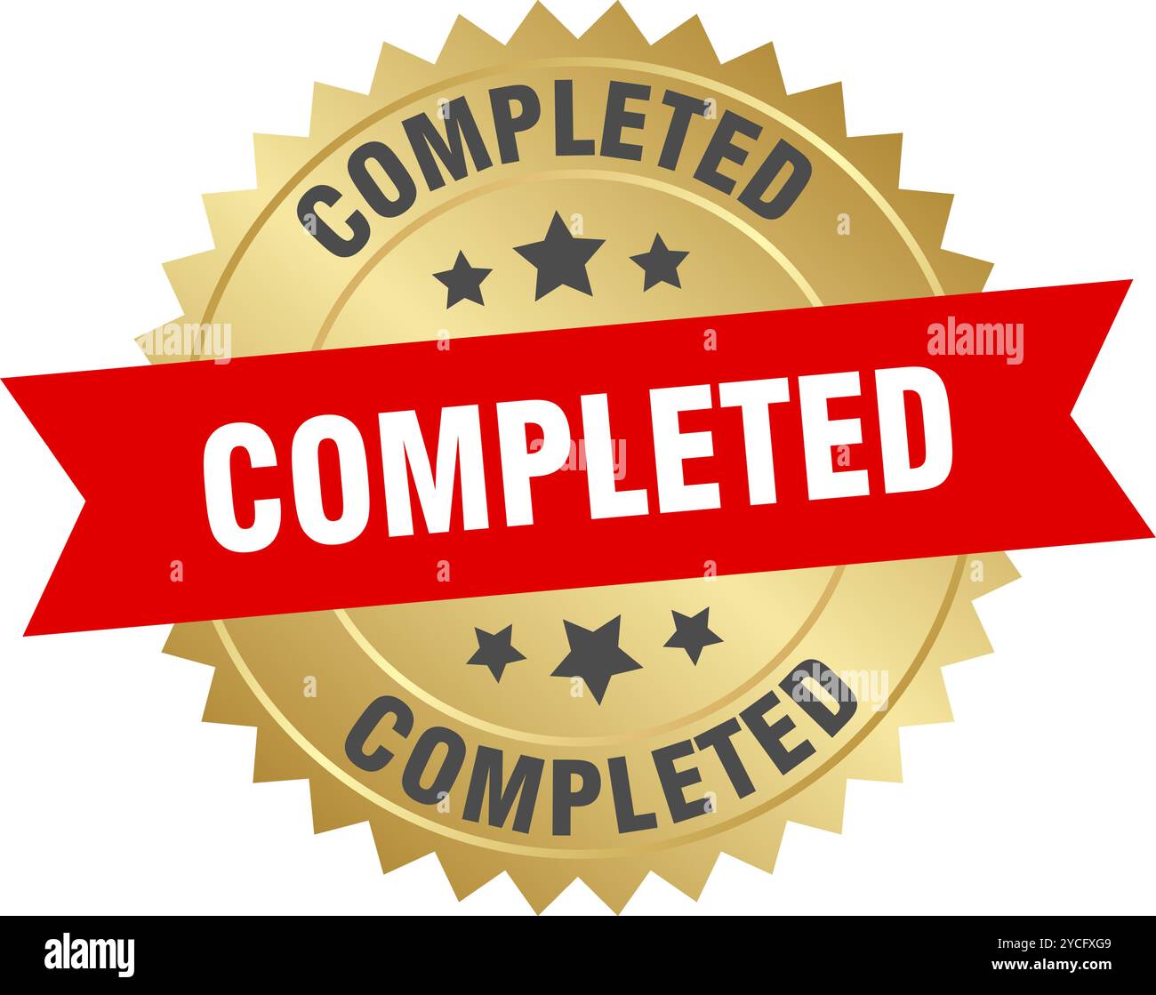 Completed badge gold hi-res stock photography and images - Alamy