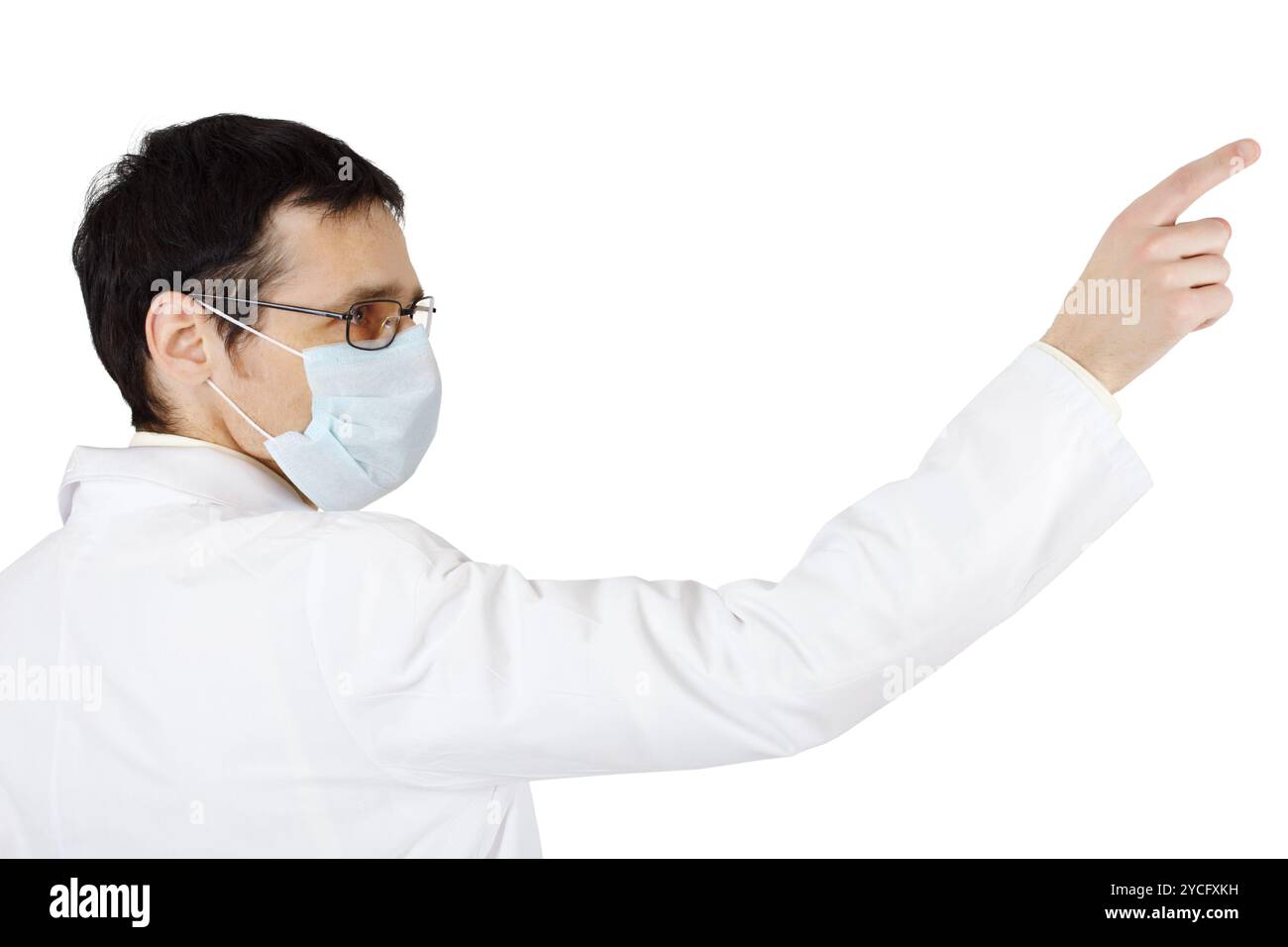 Doctor man points finger hi-res stock photography and images - Alamy