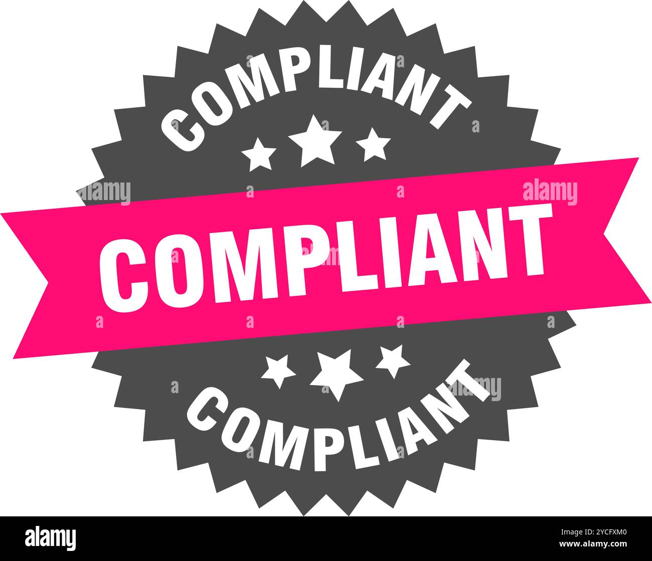 compliant round pink label isolated on transparent background ...