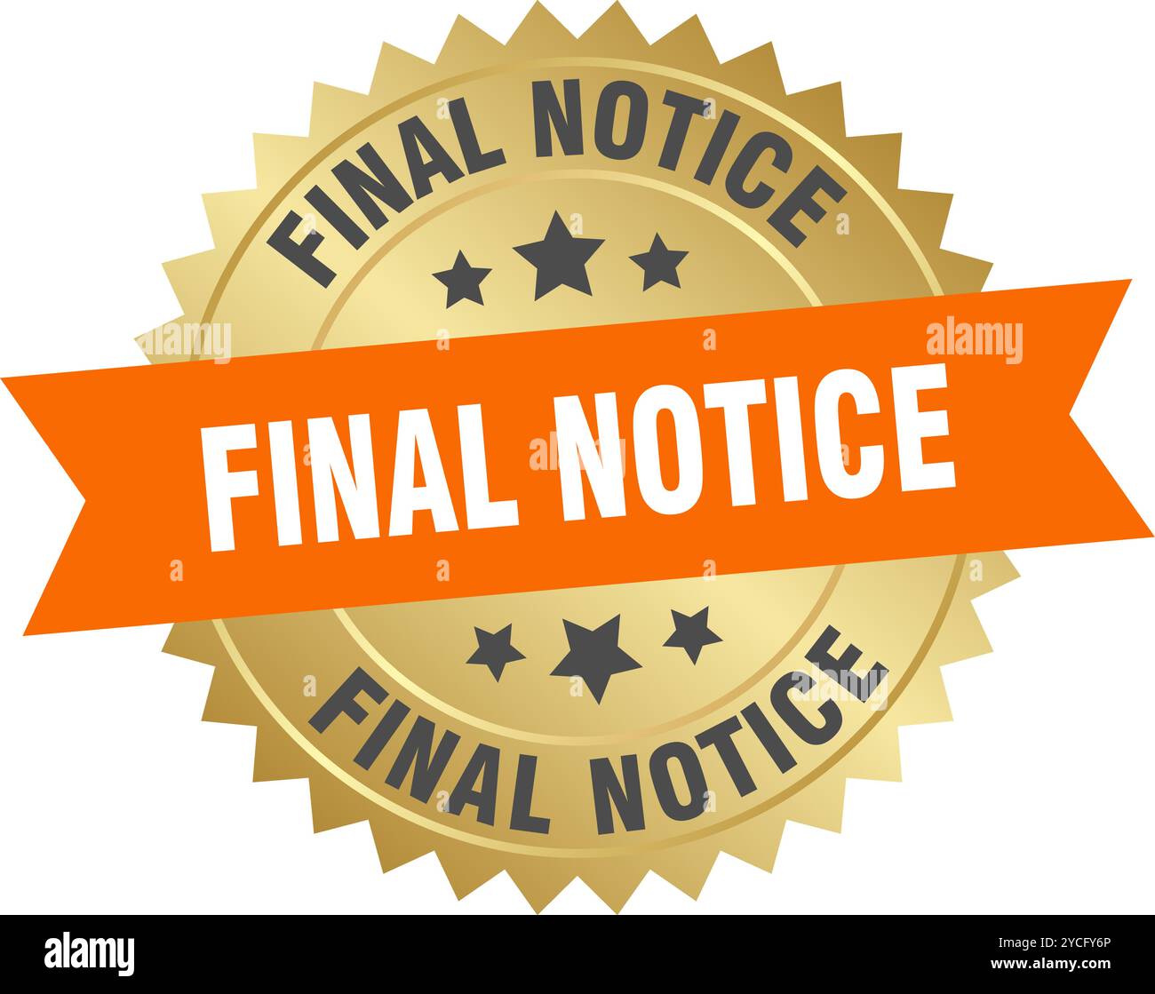 final notice round orange and gold label isolated on transparent ...