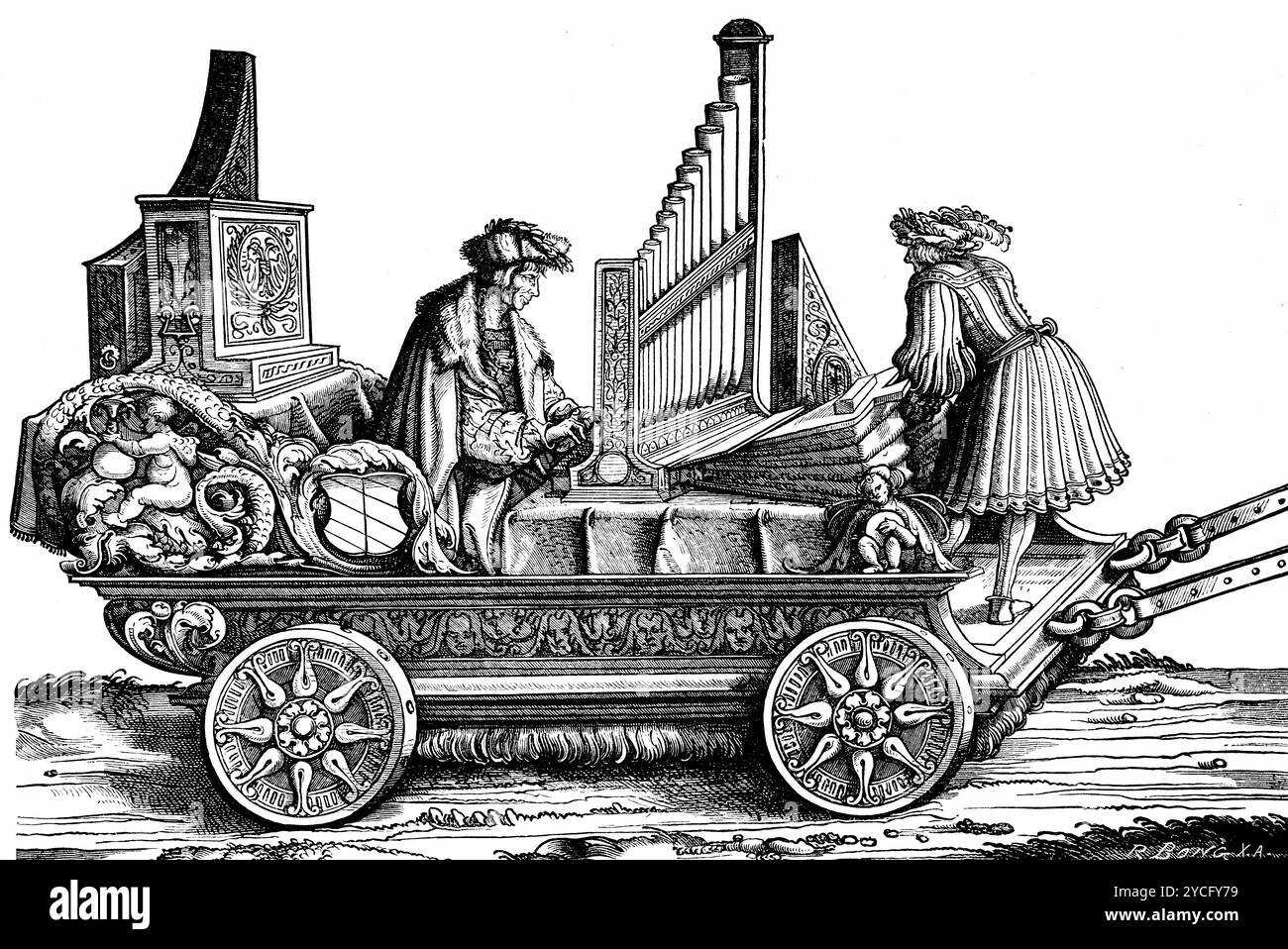 Festival wagon of a 16th century procession of triumph ordered by the ...