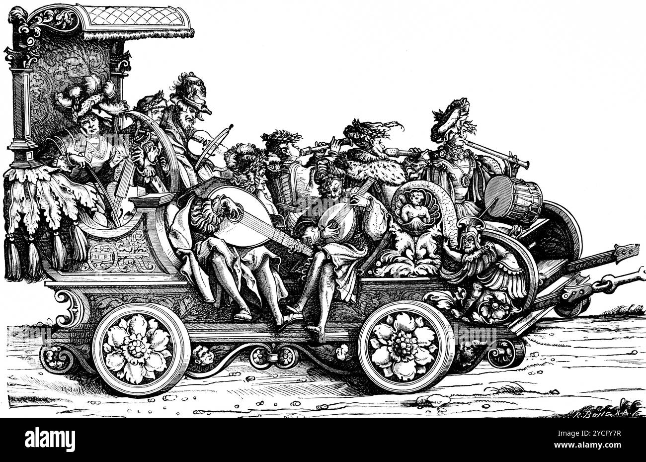 Festival wagon of a 16th century procession of triumph ordered by the ...