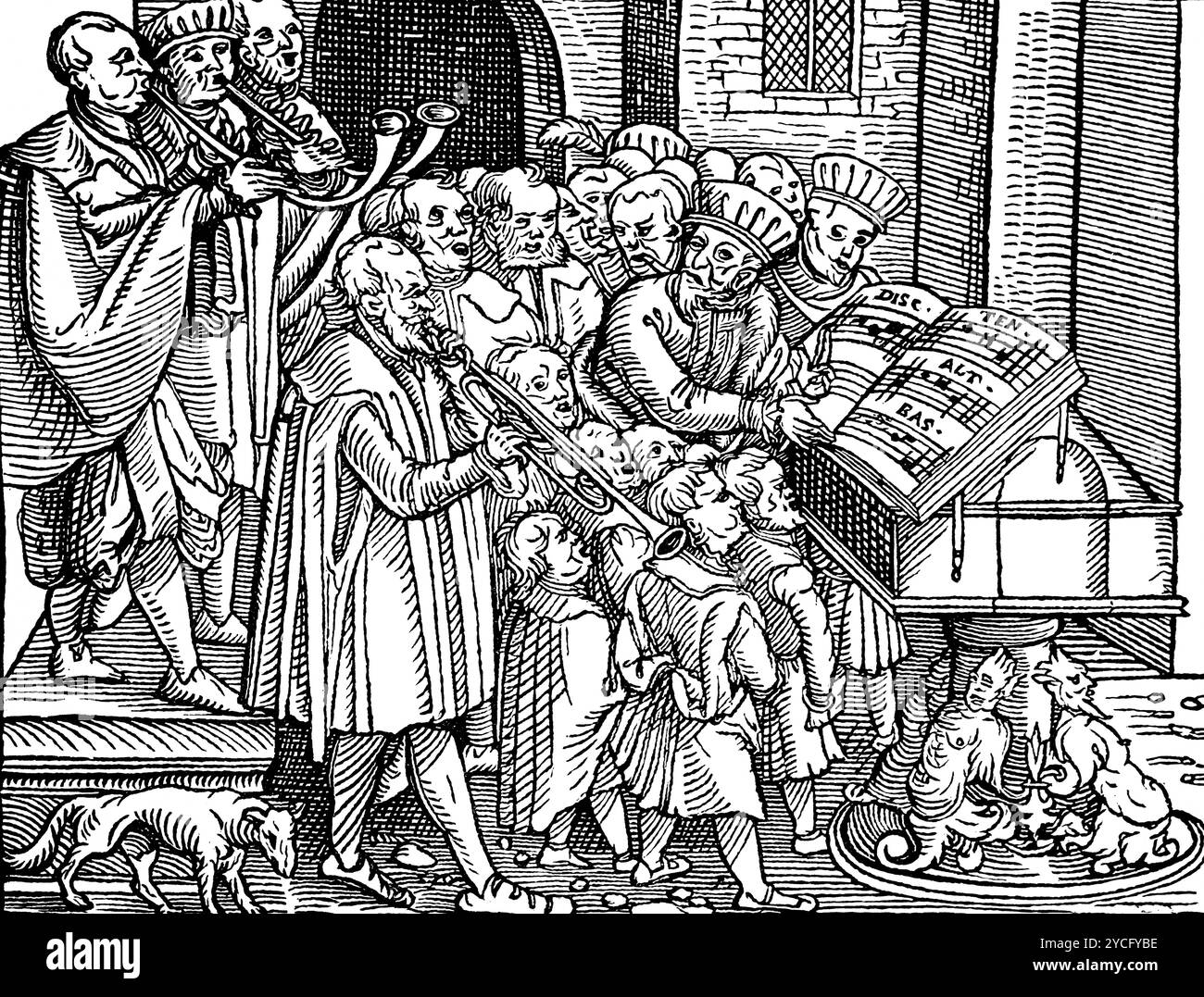 Practica Musica, church choir accompanied by different kinds of ...