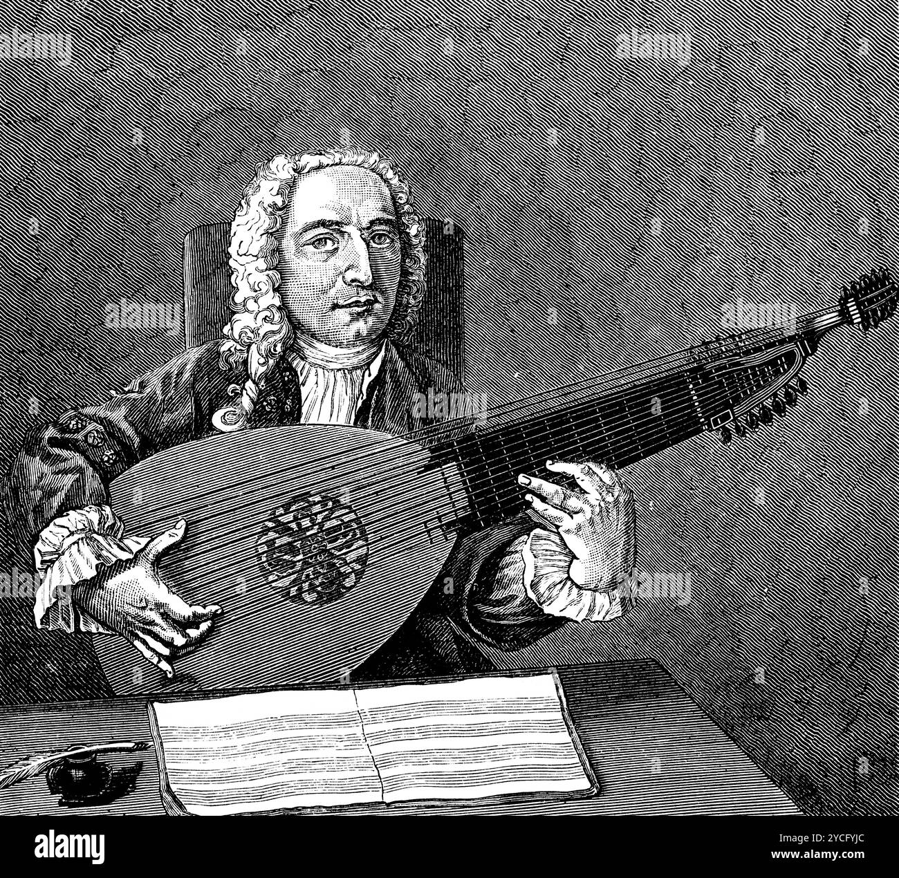 Important and influential lutenist Adam Falkenstein Leipzig 1697 - 1761 ...