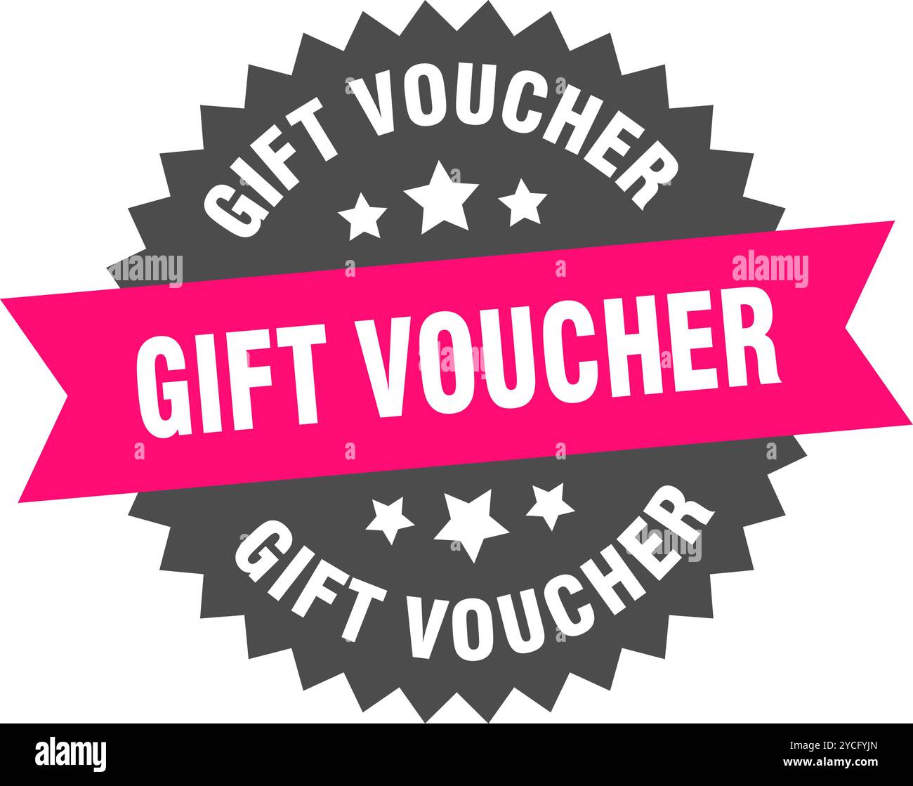 gift voucher round pink label isolated on transparent background. gift ...