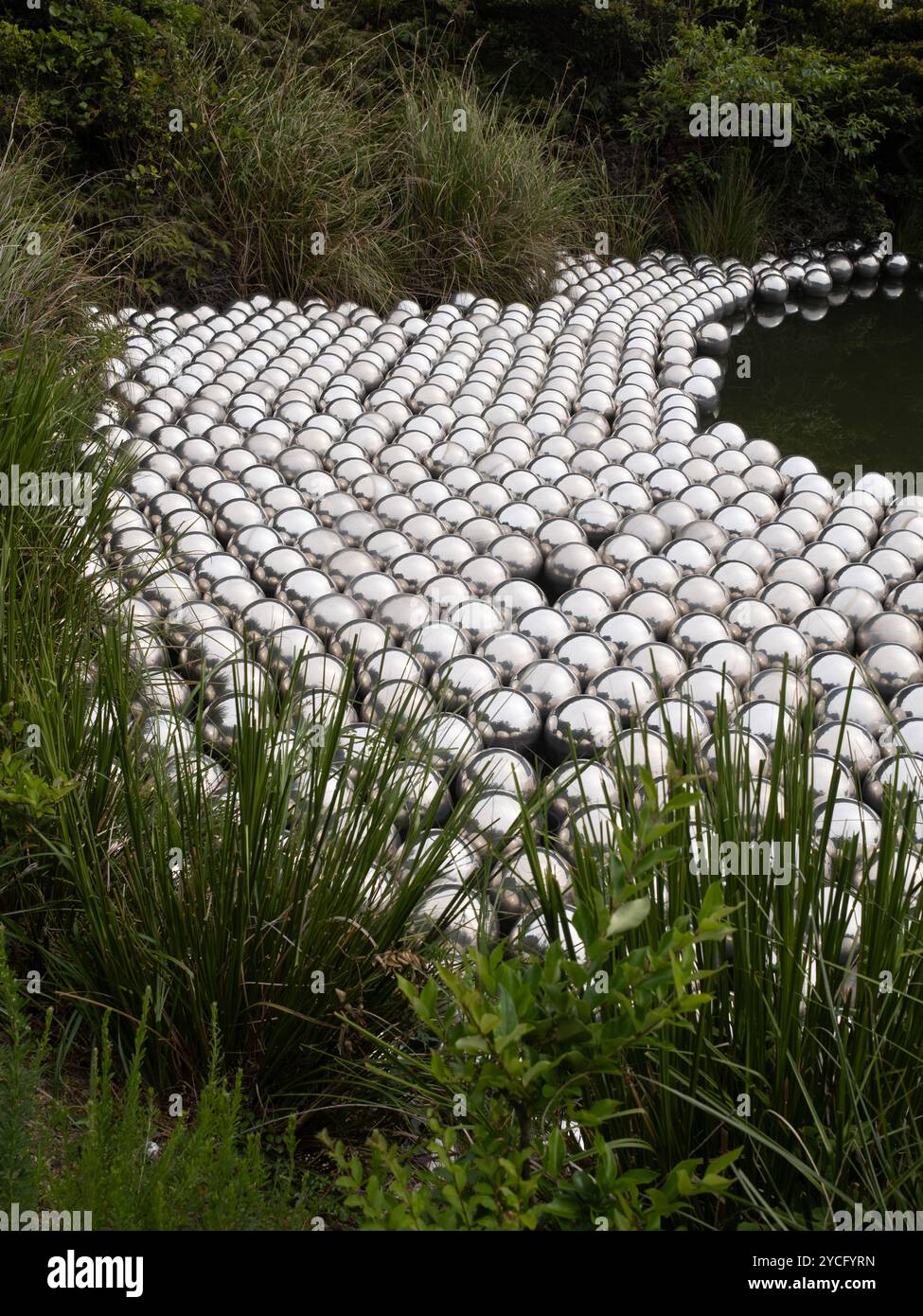Narcissus Garden by Yayoi Kusama on the island of Naoshima in Japan Stock Photo - Alamy