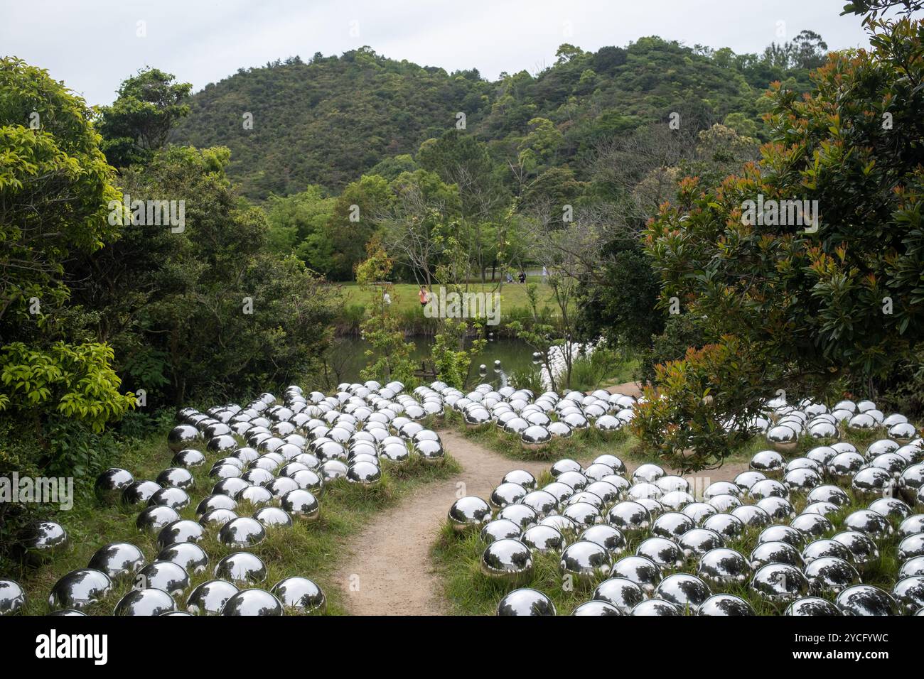 Narcissus Garden by Yayoi Kusama on the island of Naoshima in Japan Stock Photo - Alamy