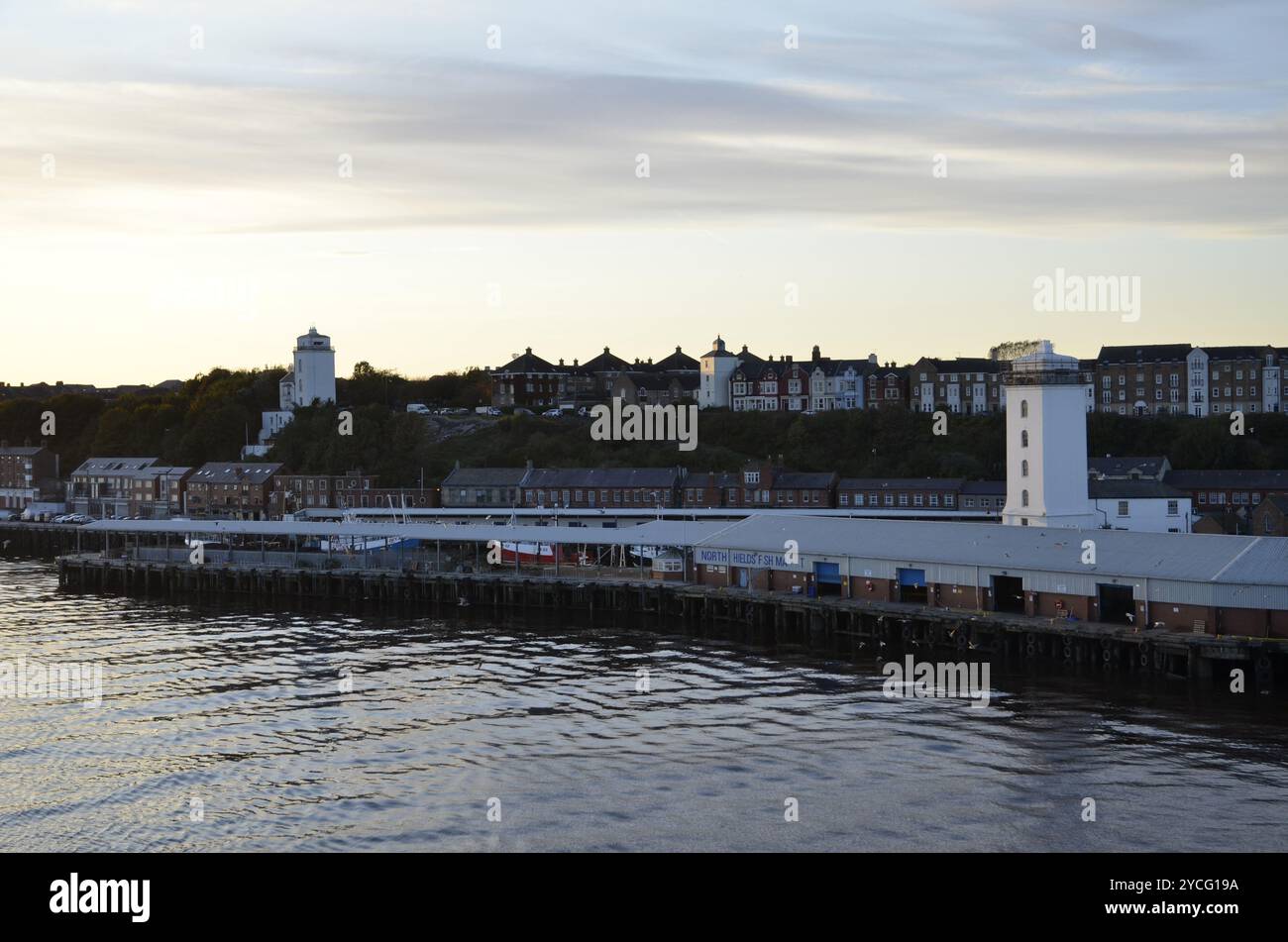 The Fish Quay at North Shields on the River Tyne, with the High Light ...