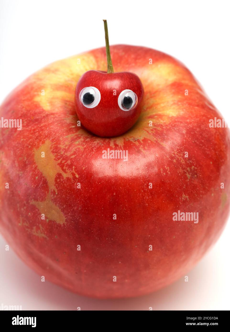 Sweet cherry big red apple Stock Photo - Alamy