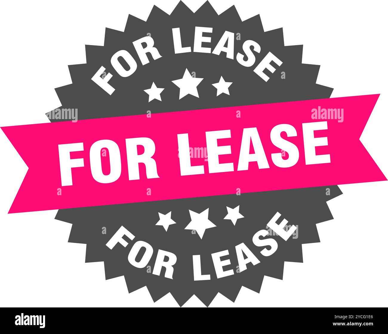 for lease round pink label isolated on transparent background. for ...