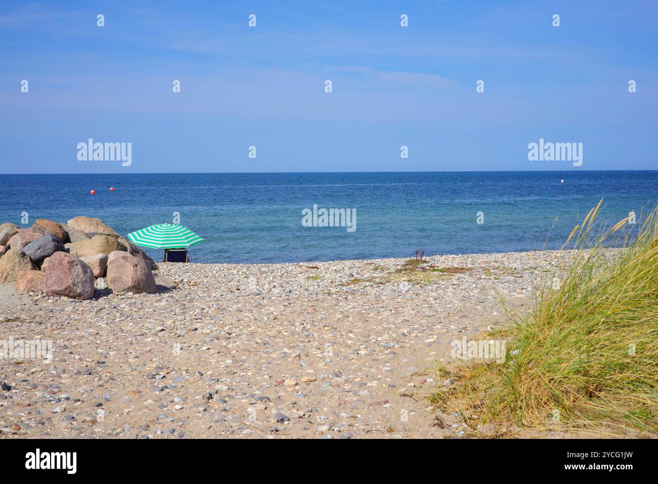 The Beach of "Flügge" at the Baltic Island Fehmarn - Germany Stock ...