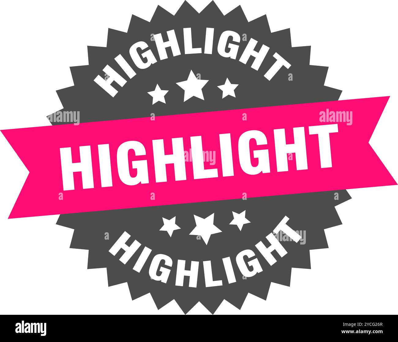 highlight round pink label isolated on transparent background ...