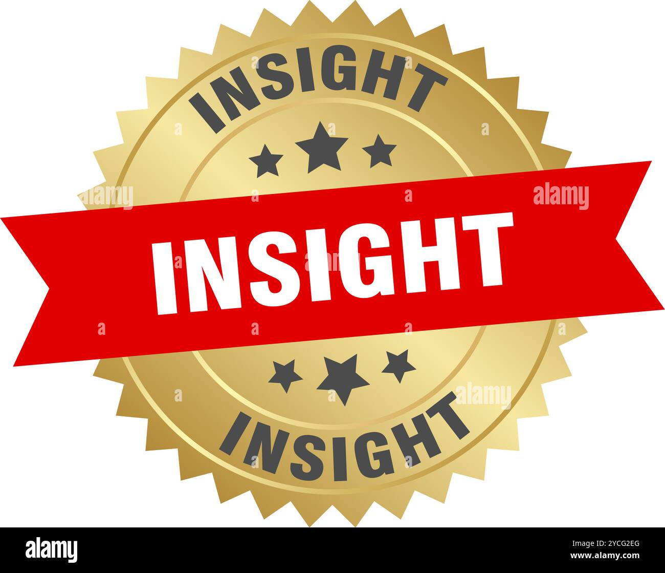 insight round red and gold label isolated on transparent background ...