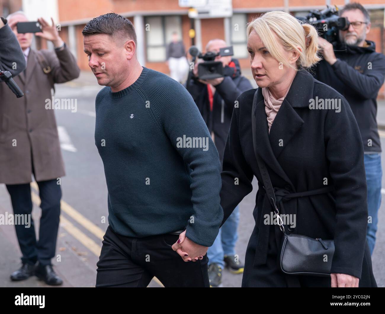 Peter Spooner, the father of murdered 16-year-old Brianna Ghey, arrives ...