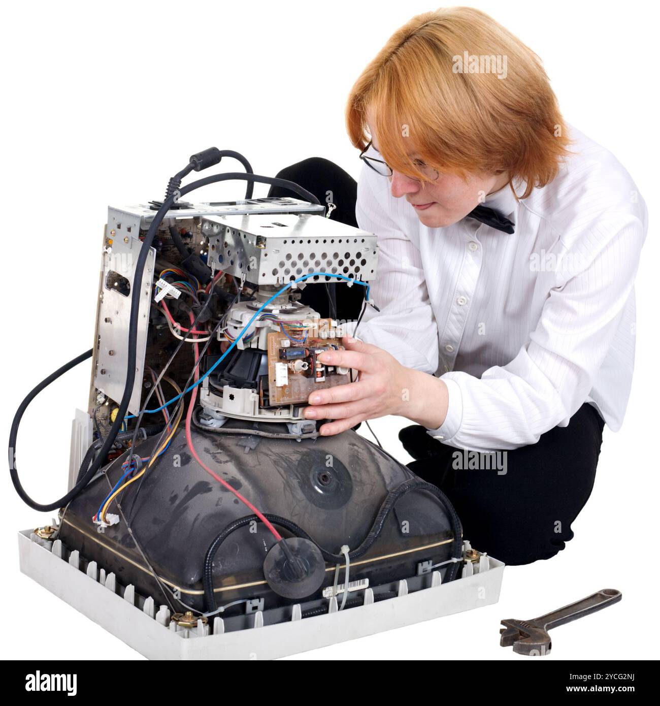 Repairing the old electronic equipment Stock Photo - Alamy