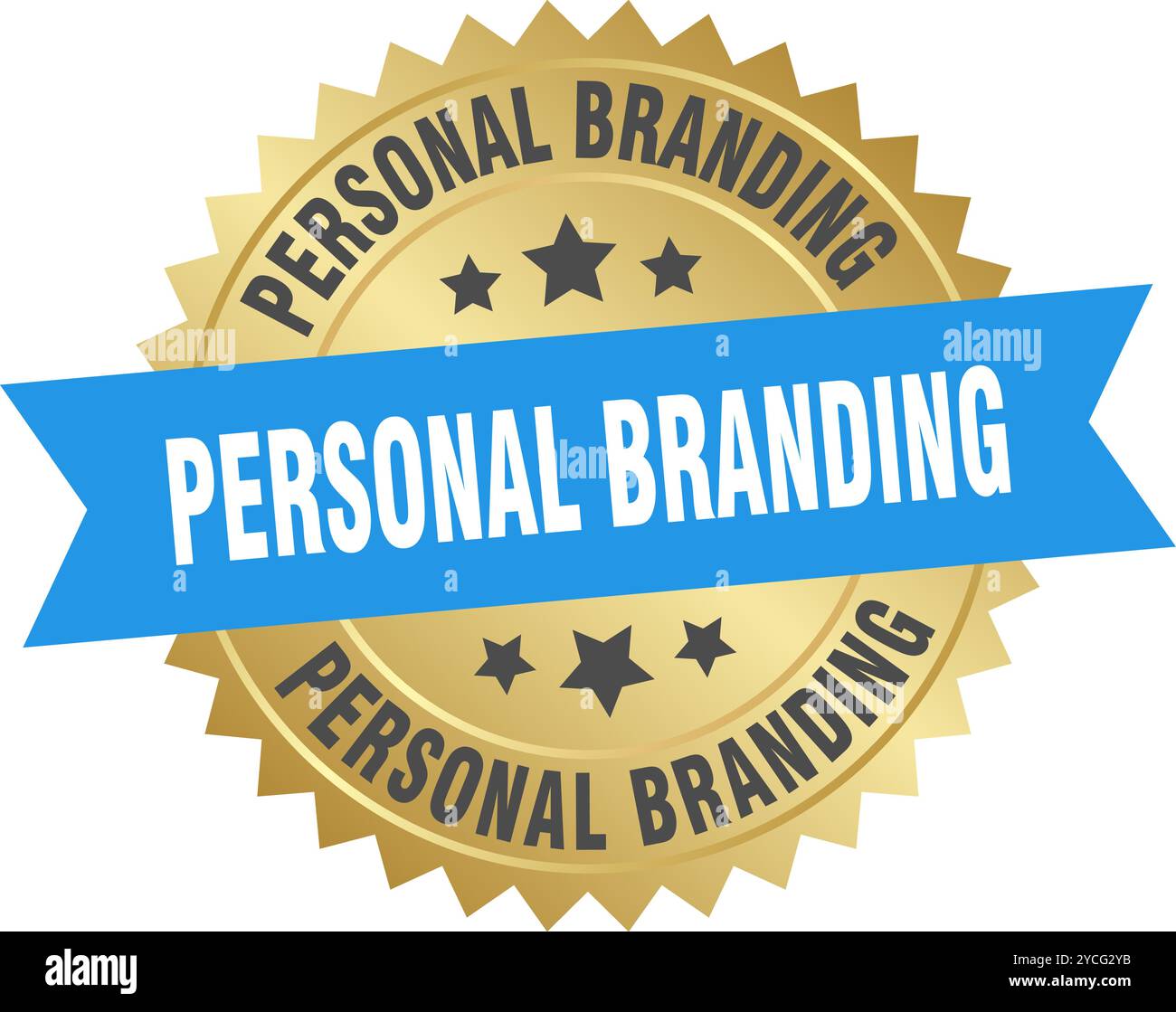 personal branding round blue and gold label isolated on transparent ...