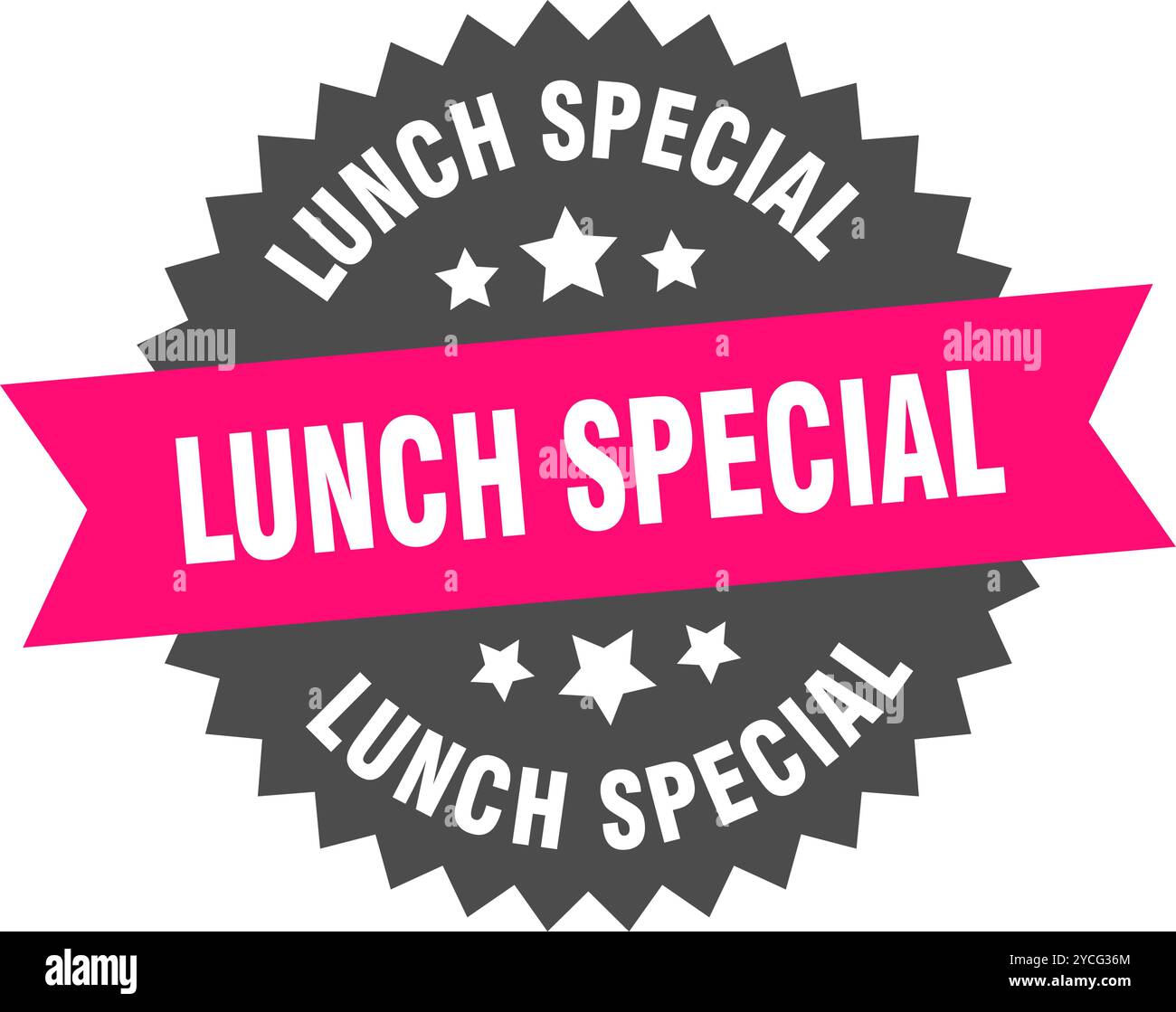 lunch special round pink label isolated on transparent background ...