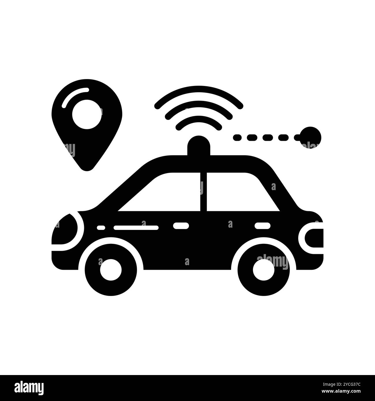 An icon of smart car, wifi connected automobile, ai automobile ...