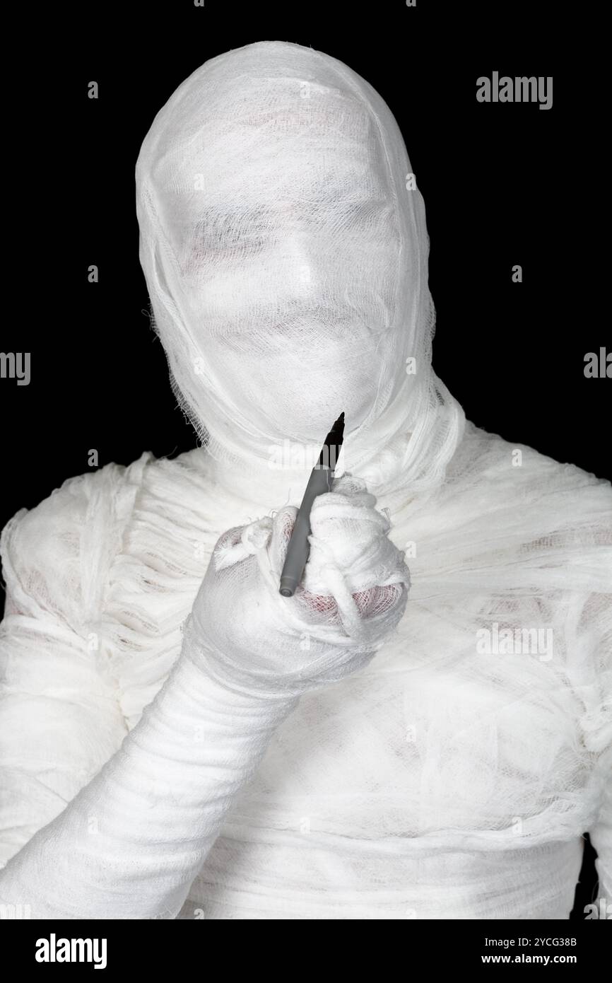 Man of bandaged Stock Photo - Alamy