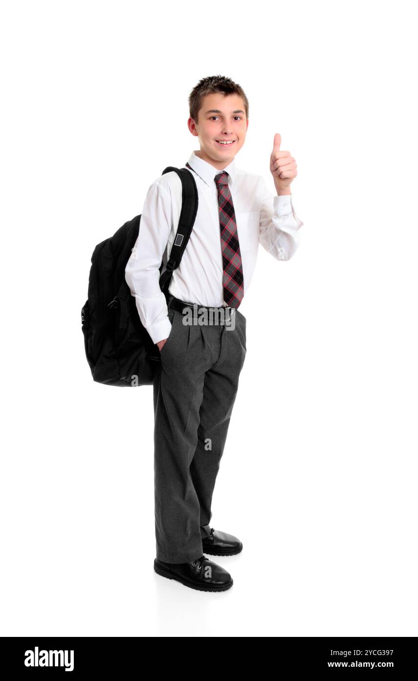 High school student thumbs up hand sign Stock Photo - Alamy