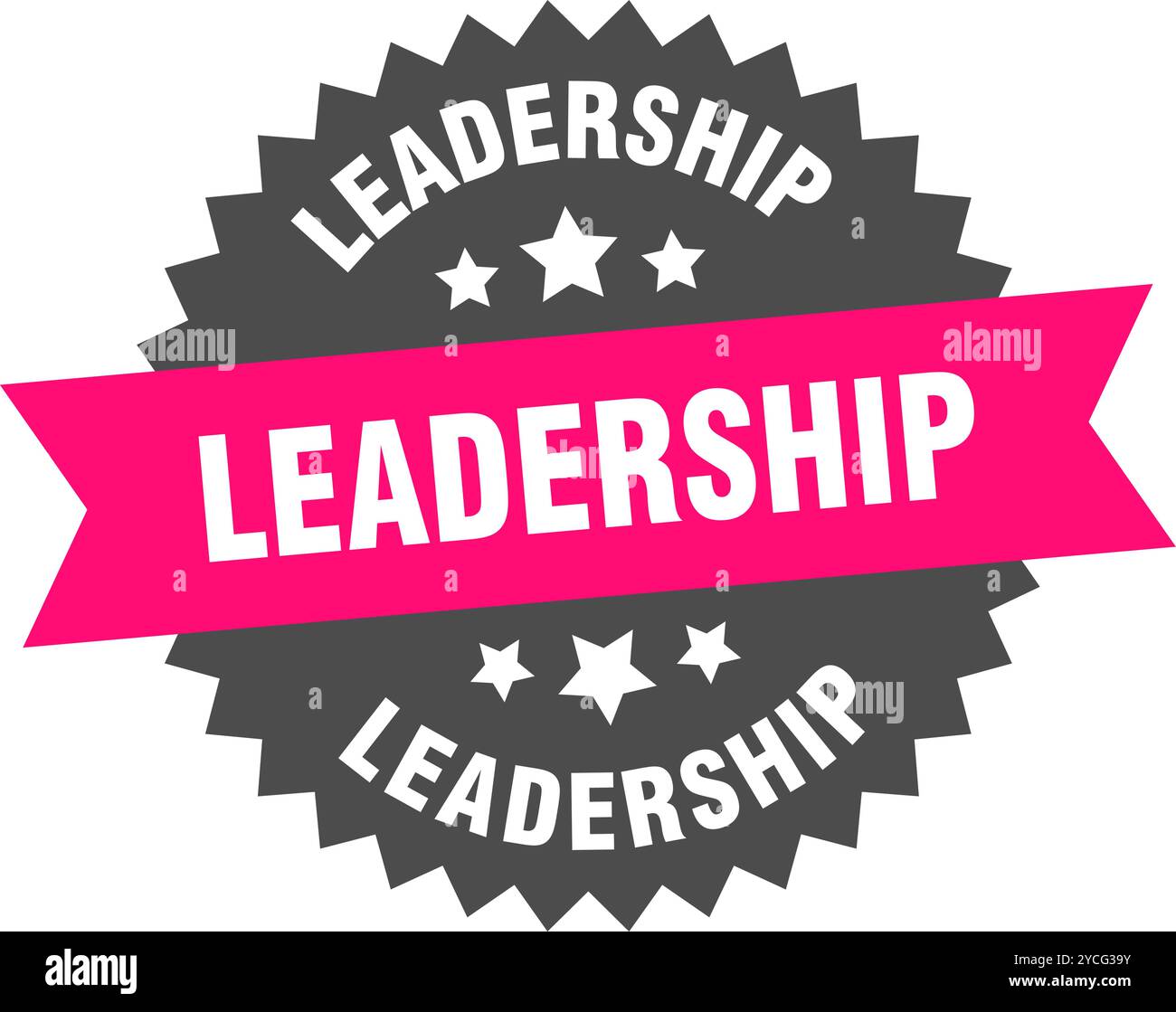 leadership round pink label isolated on transparent background ...