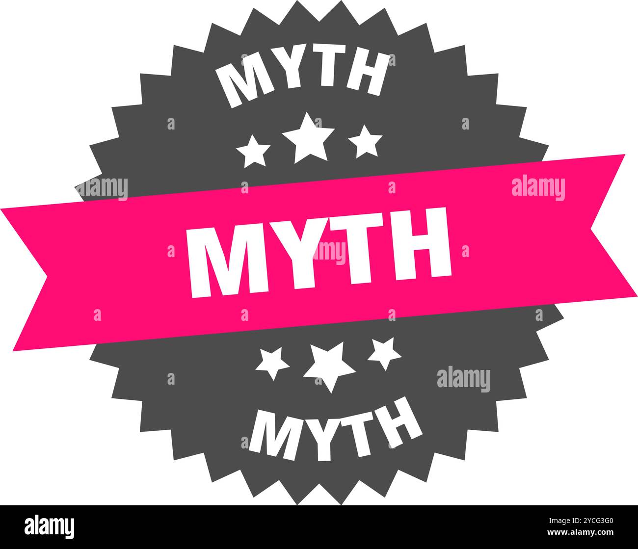 myth round pink label isolated on transparent background. myth Stock ...