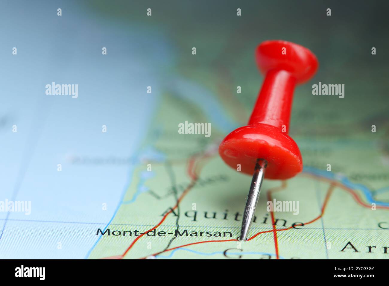 Mont de Marsan, France pin on map Stock Photo - Alamy