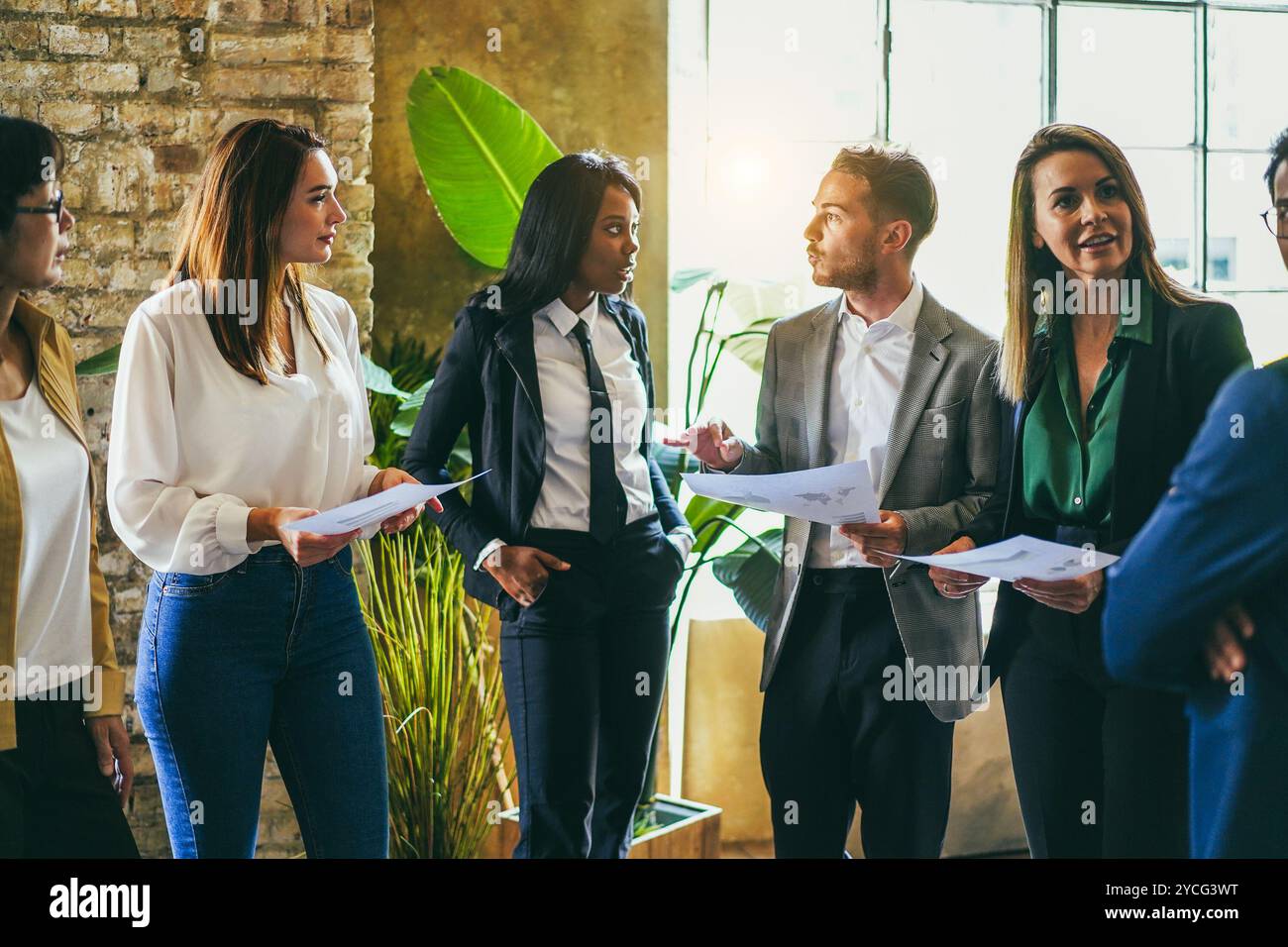 Multiracial people working on financial project - Business meeting ...