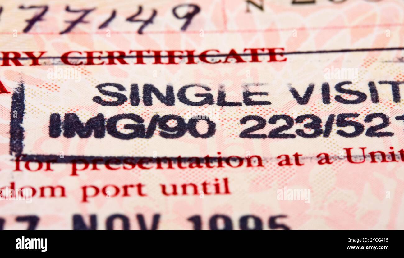 Visa passport stamp Stock Photo - Alamy