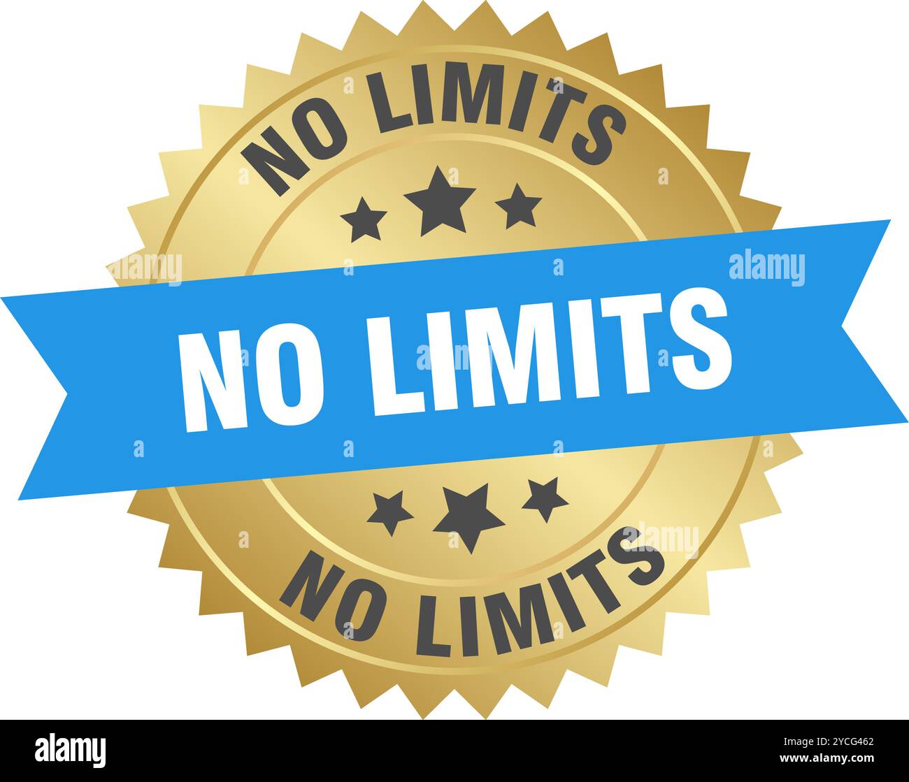 no limits round blue and gold label isolated on transparent background ...