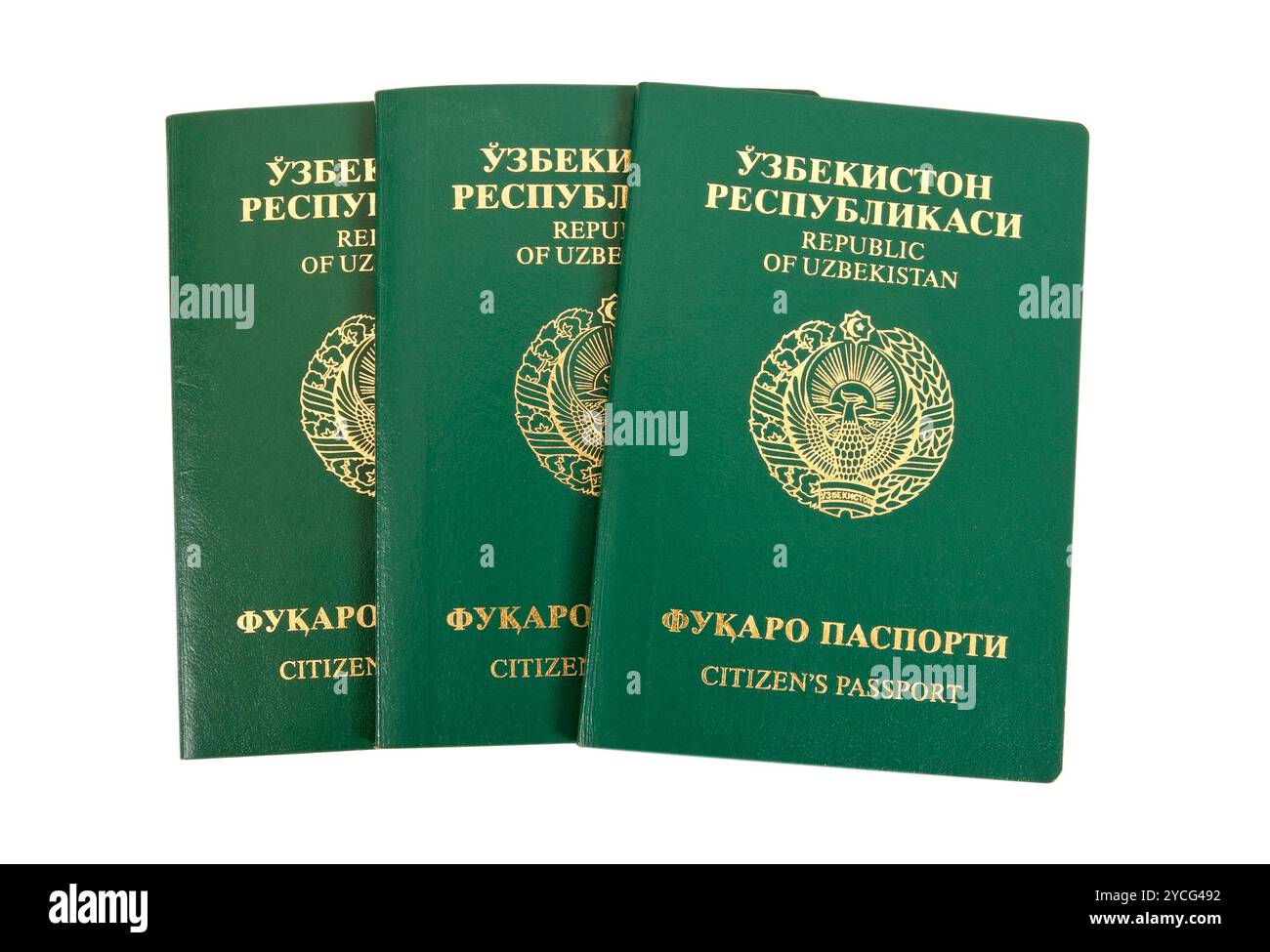 Uzbekistan passport isolated on white background Stock Photo - Alamy