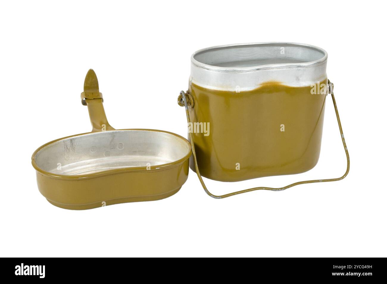 Russian Military issued cooking pot isolated on white background Stock ...