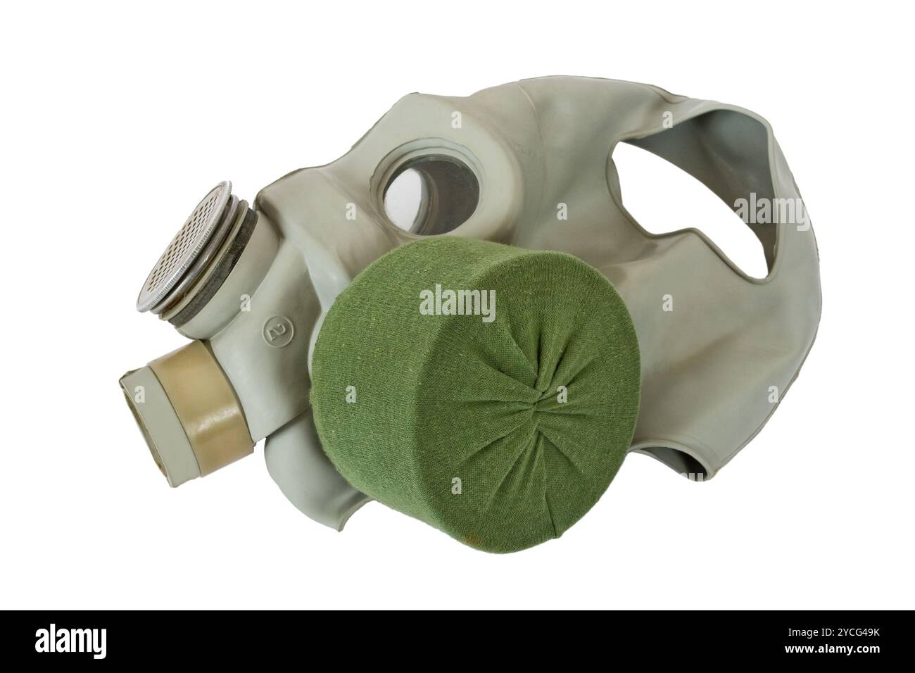 Modern gas mask on white background Stock Photo - Alamy