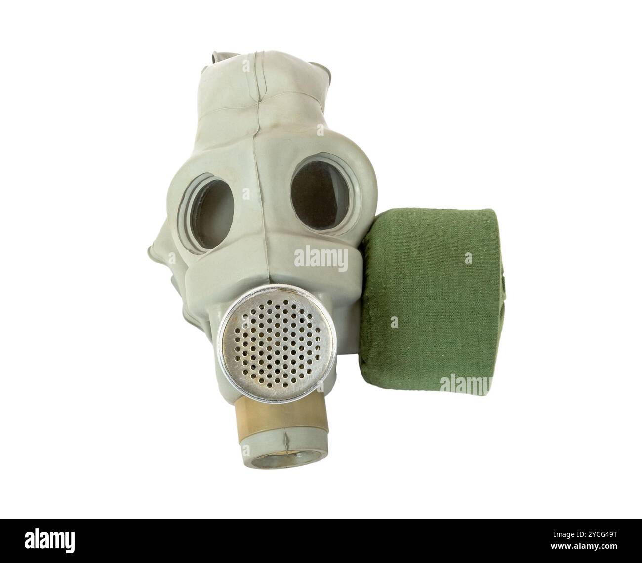 Modern gas mask on white background Stock Photo - Alamy
