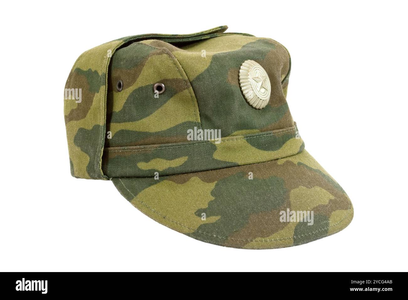 Russian Military Cap on white background Stock Photo - Alamy