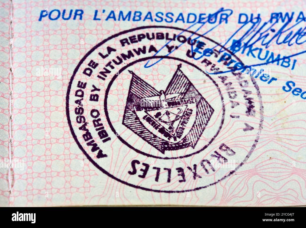 Old passport stamp Stock Photo - Alamy