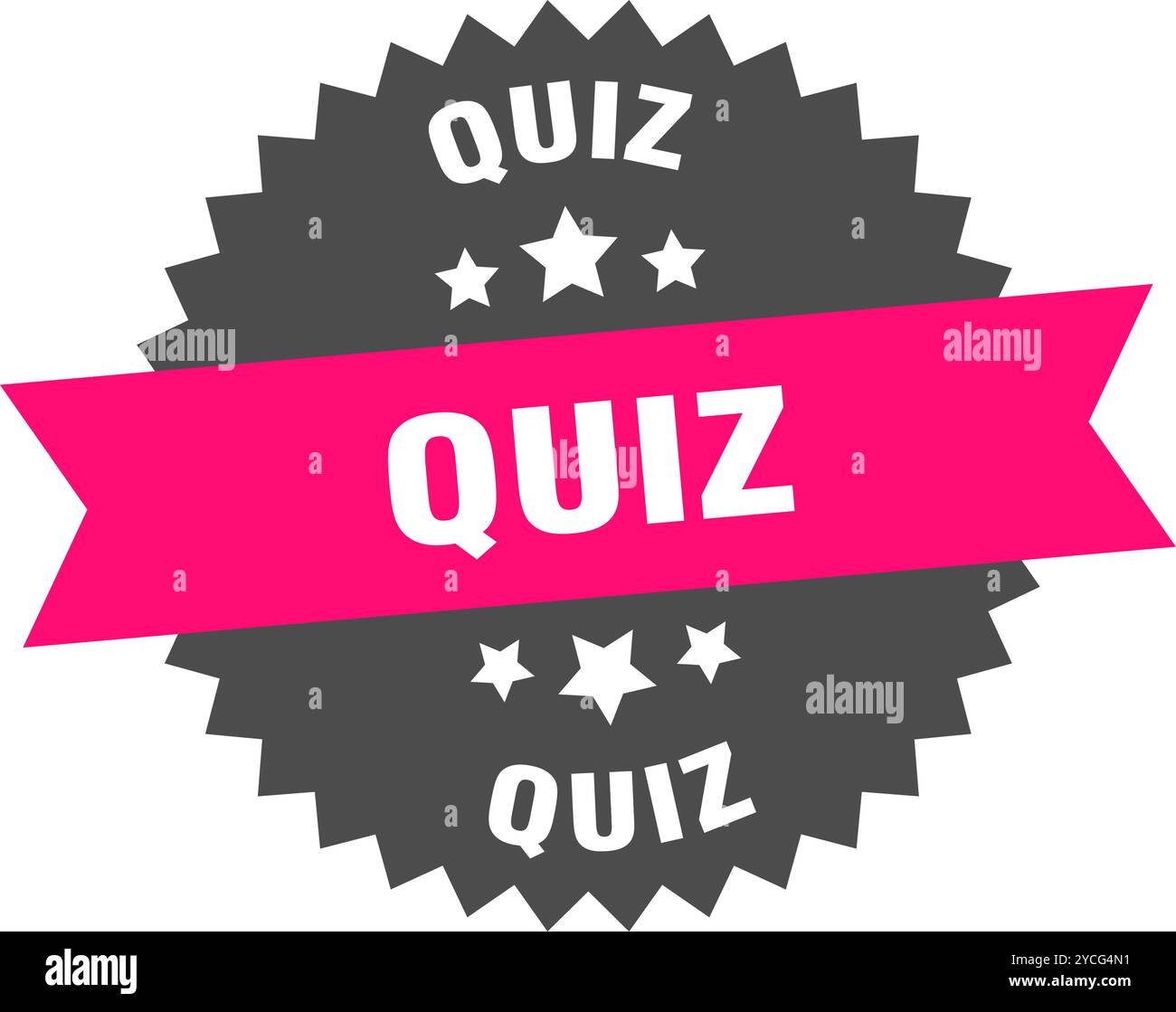 quiz round pink label isolated on transparent background. quiz Stock ...