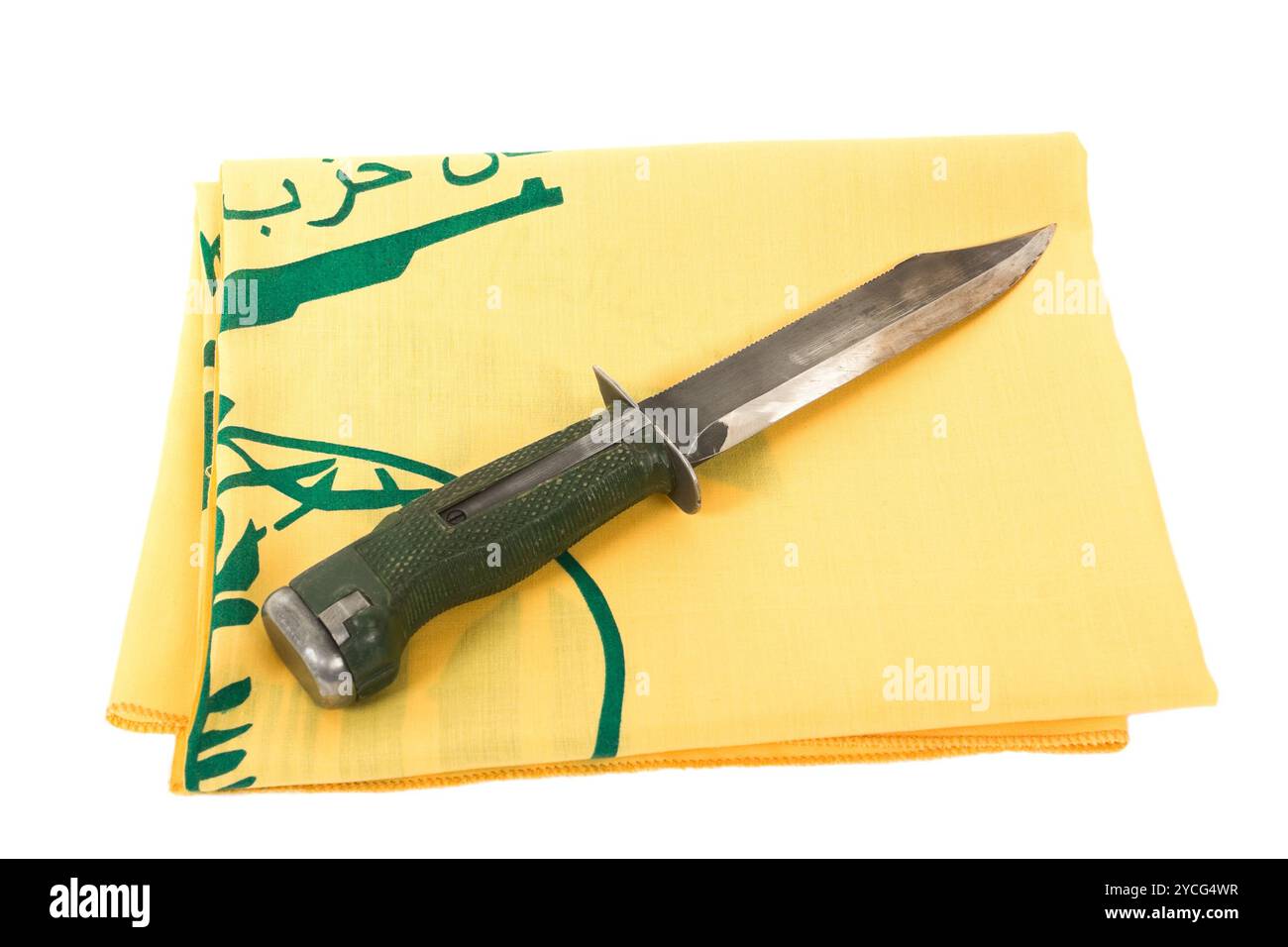 Army knife and flag of Hezbollah Stock Photo - Alamy