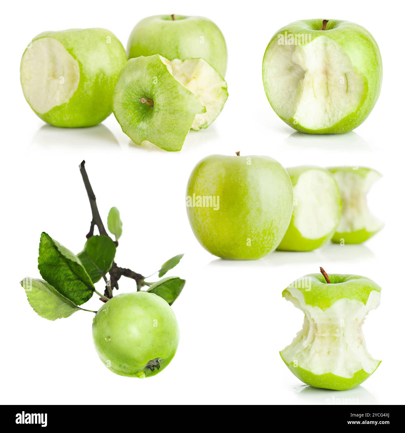Fresh green apples branch Cut Out Stock Images & Pictures - Alamy