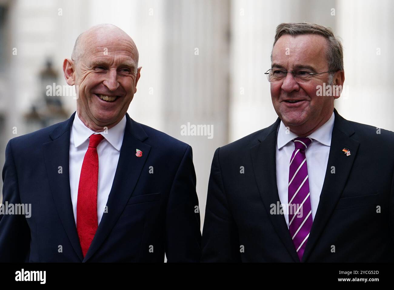 Defence Secretary John Healey (left) and his German counterpart Boris ...