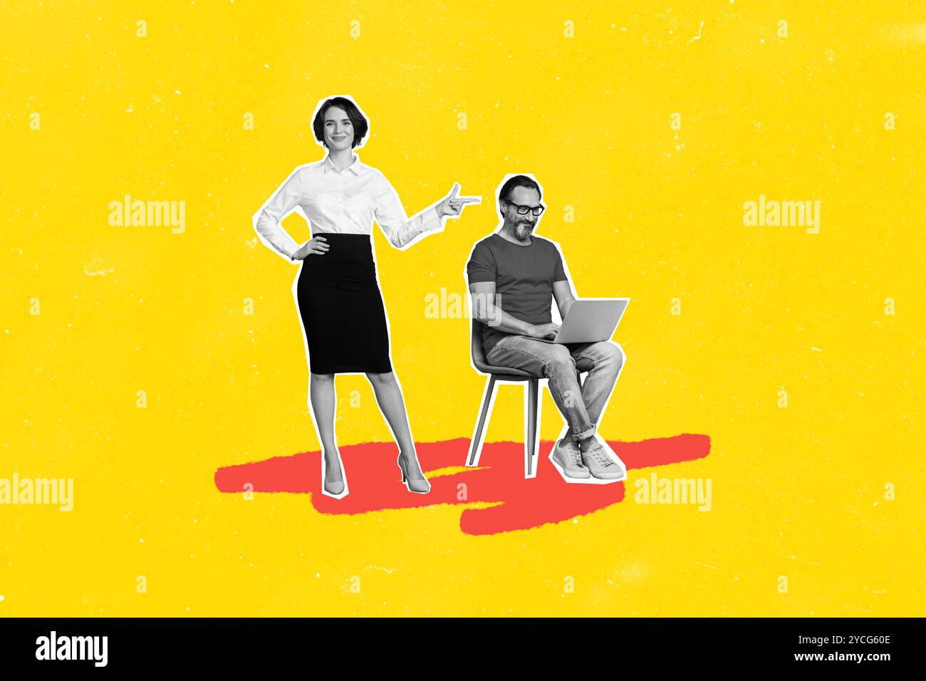 Composite trend artwork sketch image collage of silhouette monochrome ...