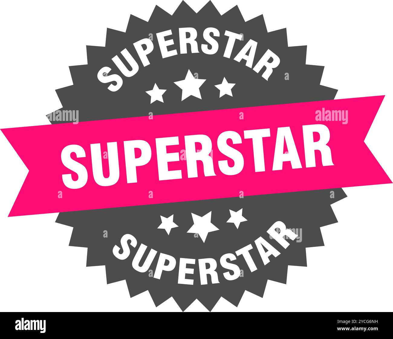superstar round pink label isolated on transparent background ...